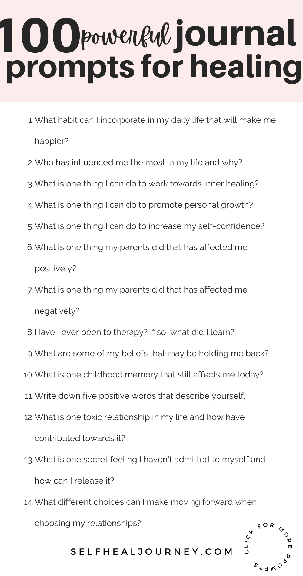 100 Journal Prompts For Healing Trauma