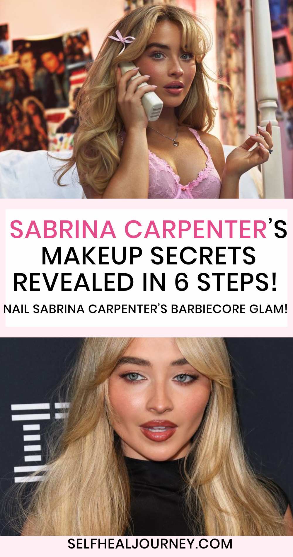 Steal Sabrina Carpenter's Glowy Barbie Glam Makeup Routine